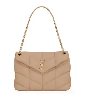 Saint Laurent Loulou Puffer Shoulder Bag - Beige
