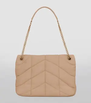 Saint Laurent Loulou Puffer Shoulder Bag - Beige