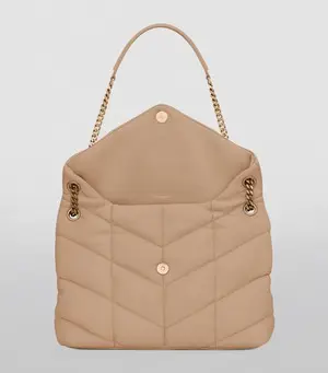 Saint Laurent Loulou Puffer Shoulder Bag - Beige