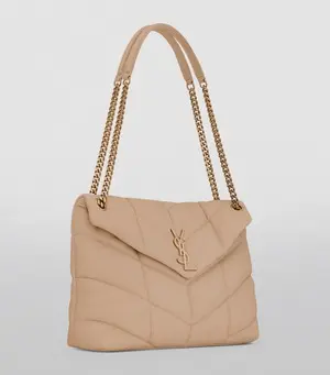 Saint Laurent Loulou Puffer Shoulder Bag - Beige