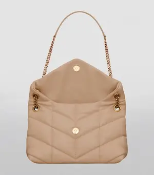 Saint Laurent Small Loulou Puffer Shoulder Bag - Beige