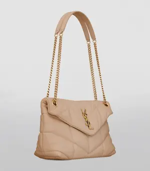 Saint Laurent Small Loulou Puffer Shoulder Bag - Beige