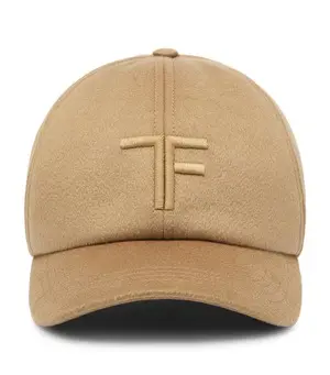 TOM FORD Suede Baseball Cap With Logo Beige