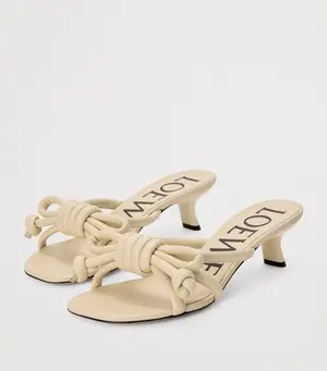 Loewe Lambskin Flamenco Knot Mules 45 - Beige