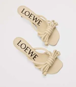 Loewe Lambskin Flamenco Knot Mules 45 - Beige
