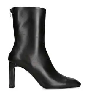 TOTEME Calfskin Bar Ankle Boots 85 - Black