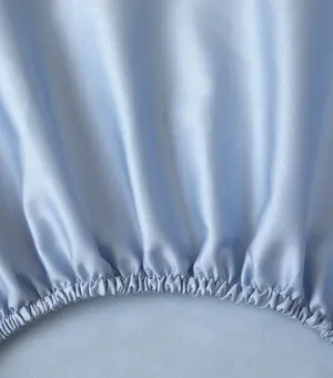 YVES DELORME Triomphe Celeste Super King Fitted Sheet - Blue