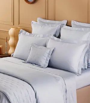 YVES DELORME Triomphe Celeste Super King Fitted Sheet - Blue