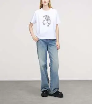 Alexander McQueen Cotton Lace Skull T-shirt