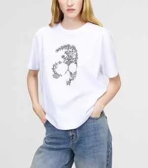 Alexander McQueen Cotton Lace Skull T-shirt