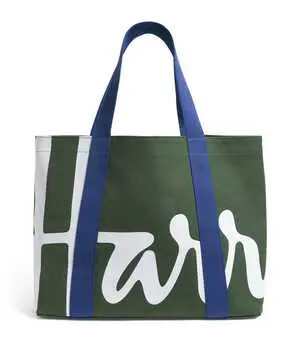 Harrods Cotton Logo Tote Bag - Green