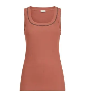 Brunello Cucinelli Stretch-cotton Ribbed Tank Top