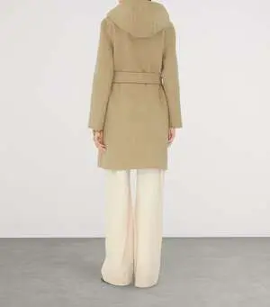 Burberry Wool Reversible Hooded Wrap Coat