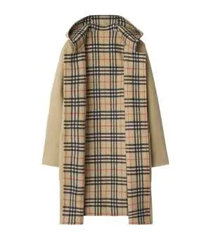 Burberry Wool Reversible Hooded Wrap Coat