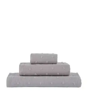 UCHINO Zero Twist Gauze Dots Hand Towel - Grey