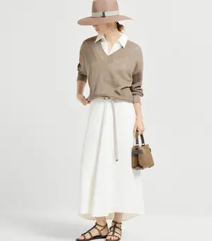 Brunello Cucinelli Twill Maxi Dress
