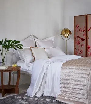 Gingerlily Silk Super King Flat Sheet - White