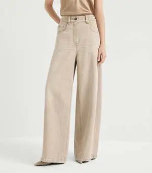 Brunello Cucinelli Wide-leg Cotton Jeans