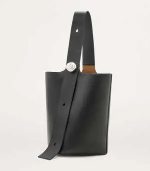 Loewe Large Leather Pebble Bucket Bag - Black