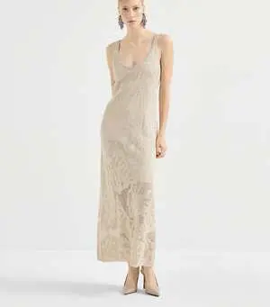Brunello Cucinelli Linen-cotton Midi Dress