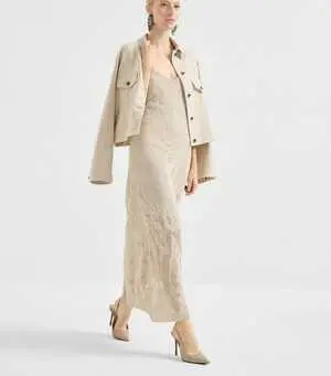 Brunello Cucinelli Linen-cotton Midi Dress