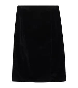 Prada Velvet Pencil Midi Skirt
