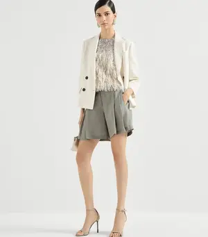 Brunello Cucinelli Linen Pleated Shorts