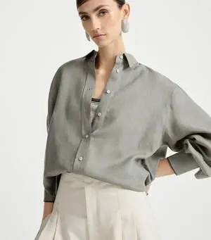 Brunello Cucinelli Linen Button-down Shirt - Brown
