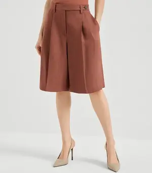 Brunello Cucinelli Twill Pleated Shorts