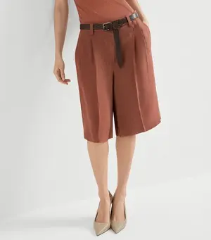 Brunello Cucinelli Twill Pleated Shorts