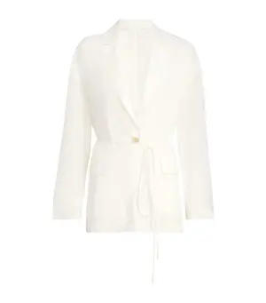 Brunello Cucinelli Sable Silk Crepe Blazer