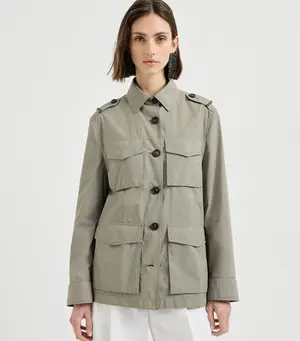 Brunello Cucinelli Techno Cotton Poplin Jacket - Brown