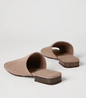 Brunello Cucinelli Suede Open-toe Mules