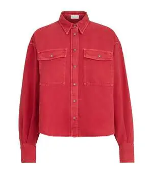Brunello Cucinelli Cotton-linen Garment-dyed Shirt - Red