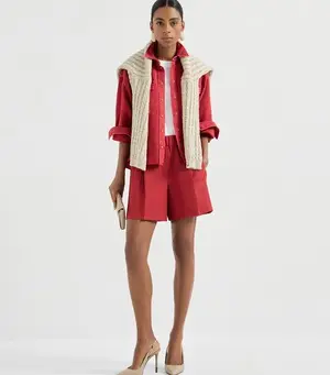 Brunello Cucinelli Cotton-linen Garment-dyed Shirt - Red
