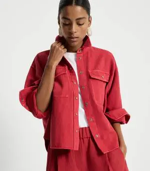 Brunello Cucinelli Cotton-linen Garment-dyed Shirt - Red