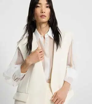 Brunello Cucinelli Cotton Crepe Vest - Grey