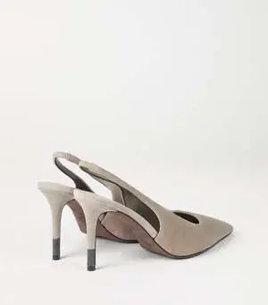 Brunello Cucinelli Suede Slingback Pumps