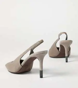 Brunello Cucinelli Suede Slingback Pumps