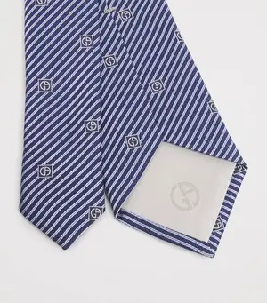 Giorgio Armani Silk Stripe Jacquard Neck Tie