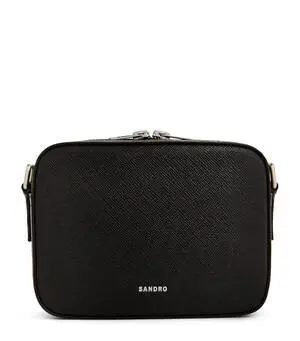 Sandro Saffiano Leather Cross-body Bag - Black