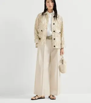 Brunello Cucinelli Cotton-blend A-line Trousers