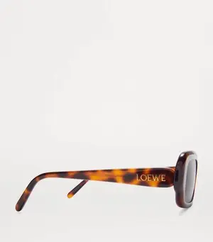 Loewe Acetate Rectangular Slim Sunglasses - Brown