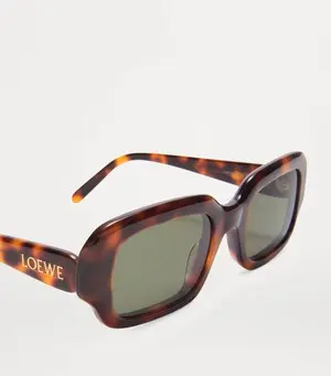 Loewe Acetate Rectangular Slim Sunglasses - Brown