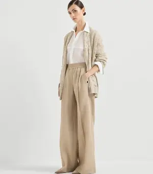 Brunello Cucinelli Cotton Organza Wide-leg Trousers