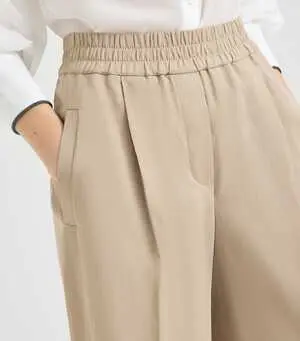 Brunello Cucinelli Cotton Organza Wide-leg Trousers