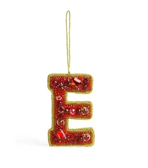 Tinker Tailor Embellished Letter Ornament - Red