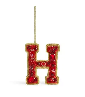 Tinker Tailor Embellished H Tree Decoration - Red