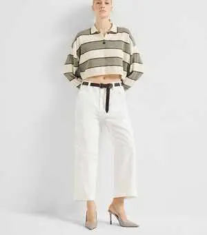 Brunello Cucinelli Leather Slingback Pumps With Monili Detail