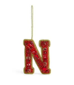 Tinker Tailor Embellished N Tree Decoration - Red